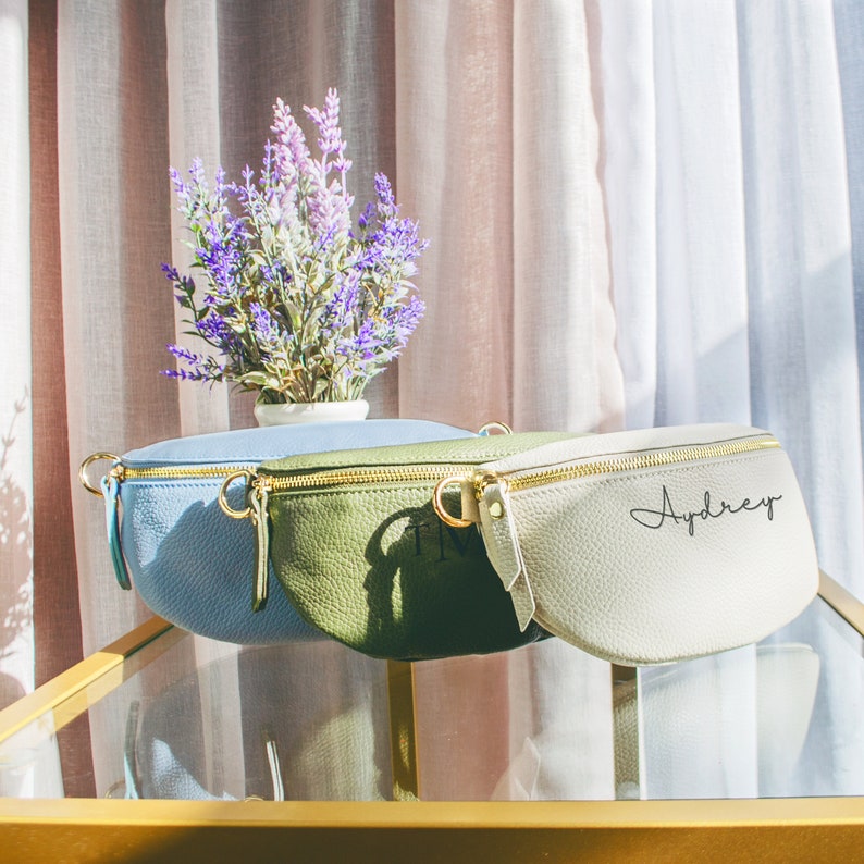 Custom Engraved Genuine Leather Crossbody Fanny Pack, Personalized ...