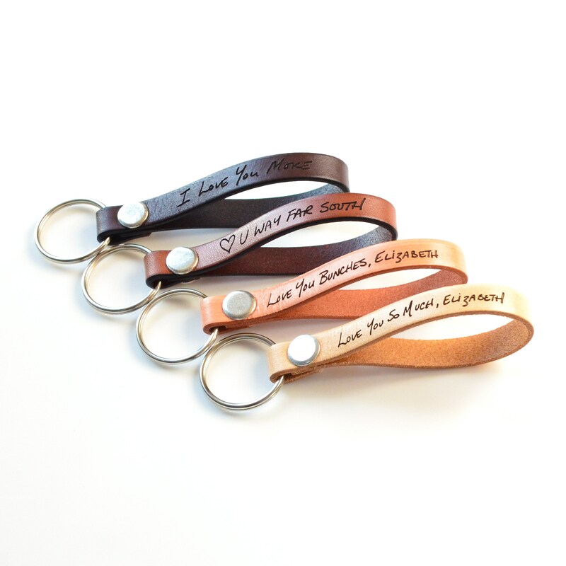 Leather Keychain - Etsy