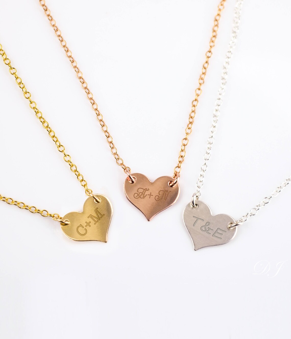 Collar del corazón collar inicial personalizado collar de la | Etsy