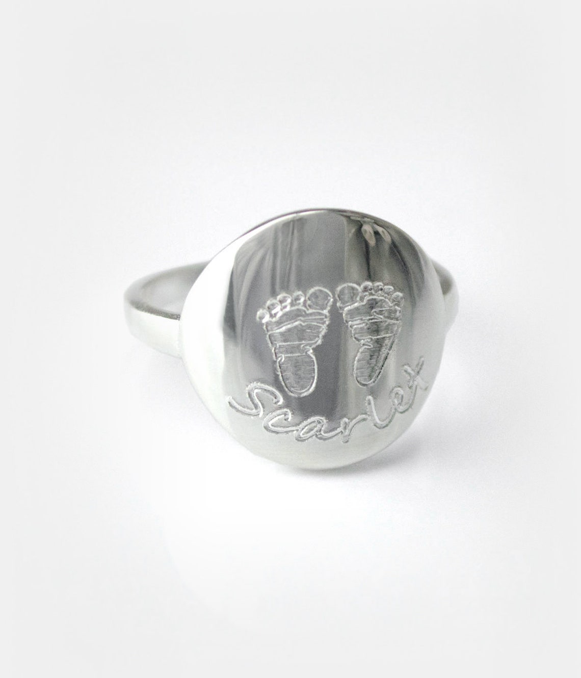 Personalized Footprint Ring Custom Baby Footprint Ring New | Etsy