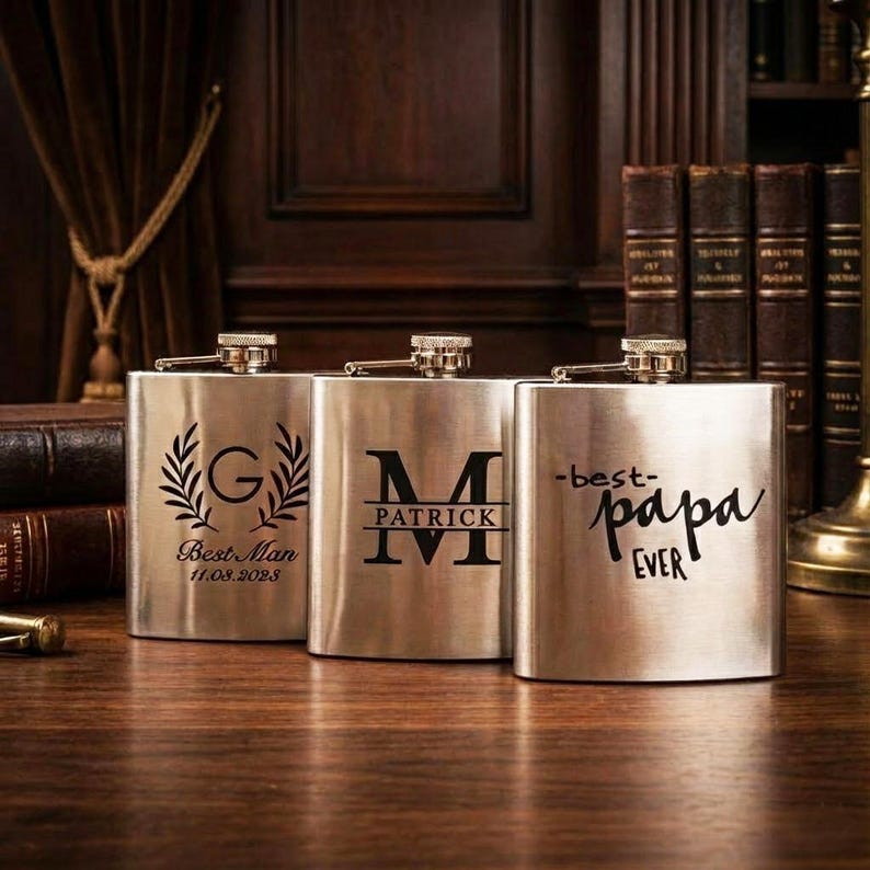 Personalized Metal Flask • Custom Engraved Stainless Steel Flask ...