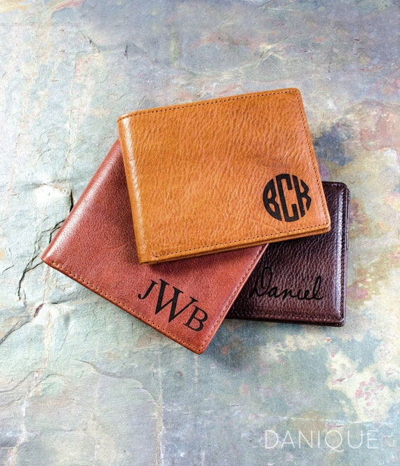 Personalized Leather Wallet Monogram Genuine Leather Wallet | Etsy