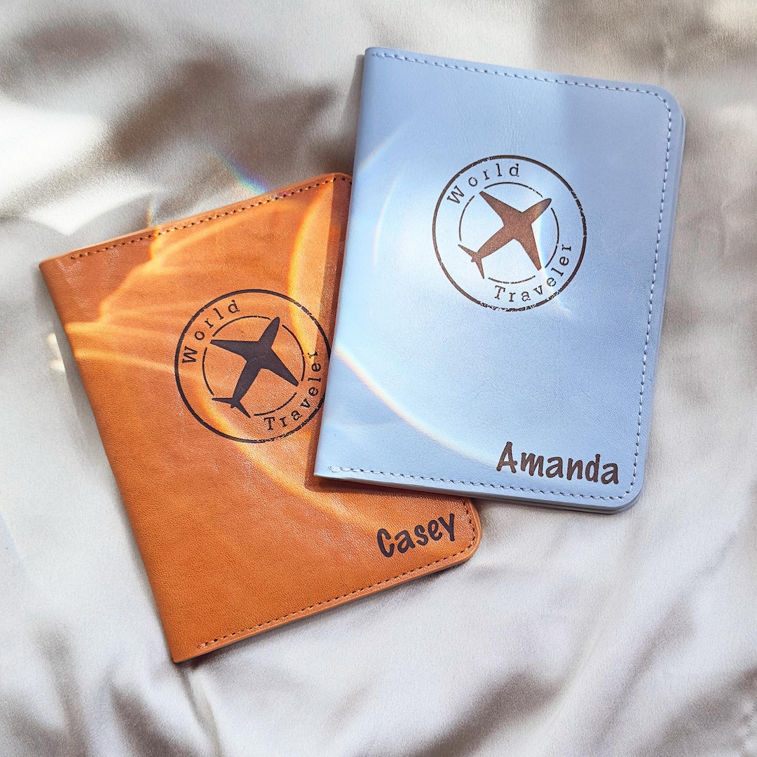 Personalized Passport Holder Set for Couples • Leather Passport Cover ...