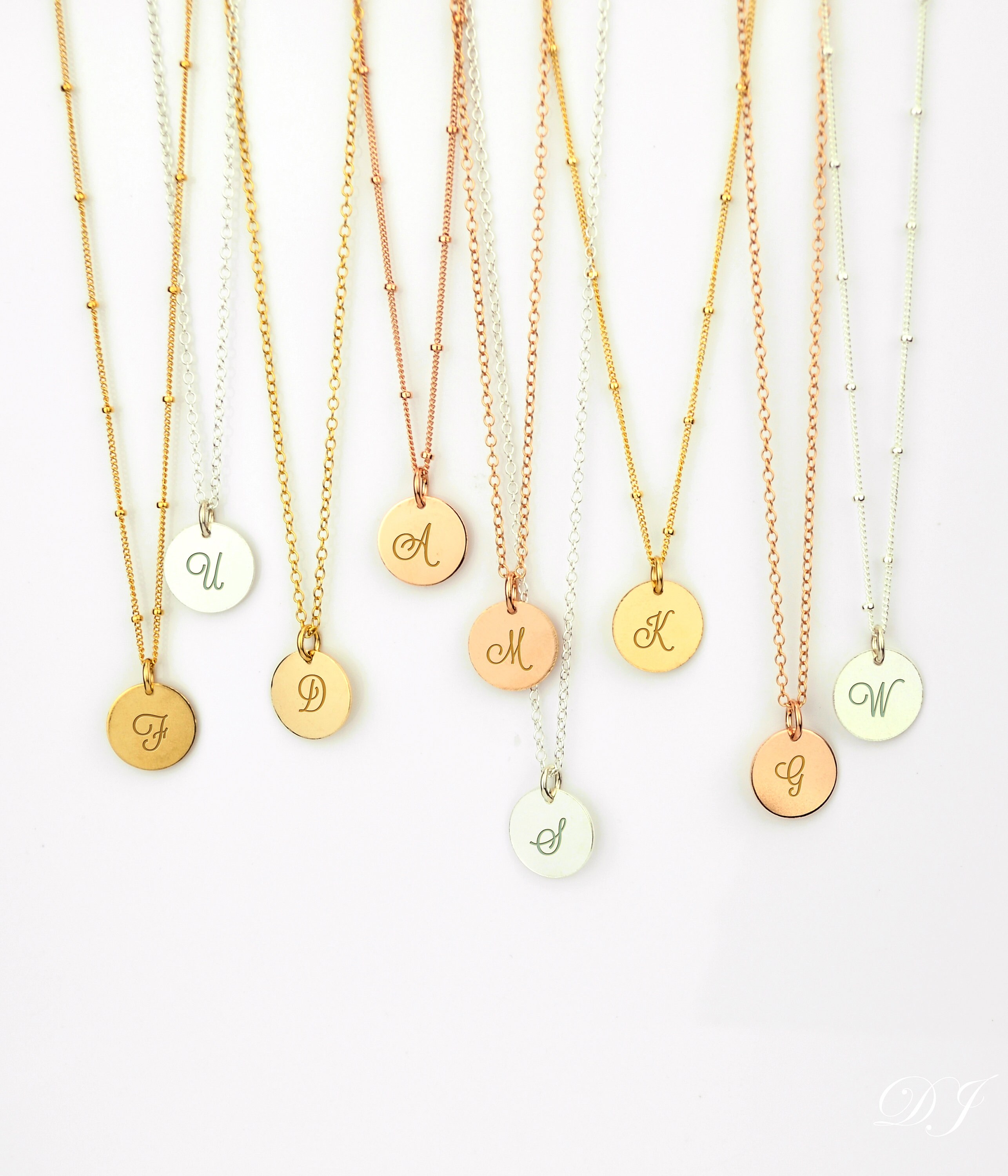 Custom Initial Necklace Bridesmaid Necklace Personalized | Etsy