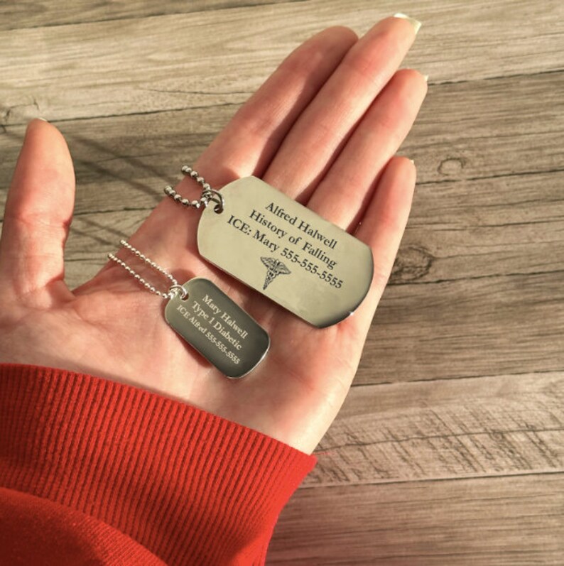 Personalized Stainless Steel Medical ID Dog Tag Necklace for Men ...
