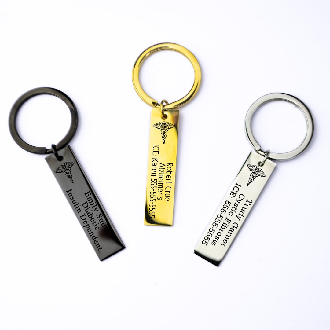 Personalized Medical ID Keychain, Medical Prescription Keychain ...