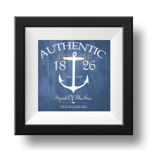 8" X 8" PRINTABLE NAUTICAL ART Anchor for You to Print 5 Colors ...