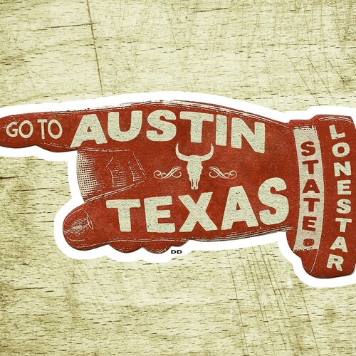 Austin Texas Vintage Travel Sticker Decal 3 7/8 Lonestar - Etsy