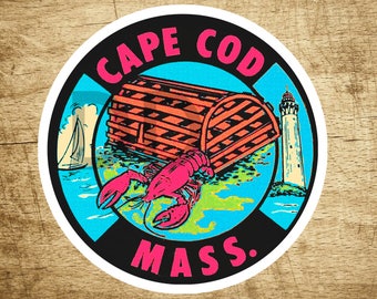 Vintage 1950's Style Cape Cod Massachusetts Lighthouse Retro Travel ...