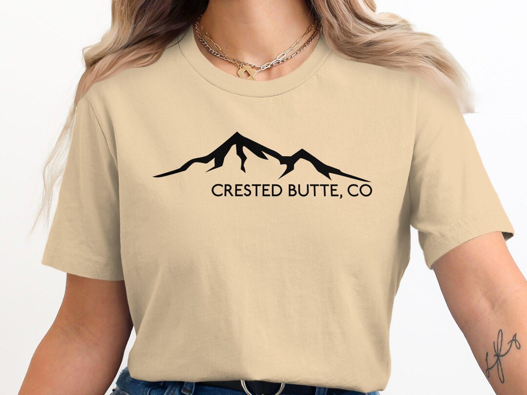 Crested Butte CO Mountain Range Graphic Tee, Outdoor Adventure T-shirt ...