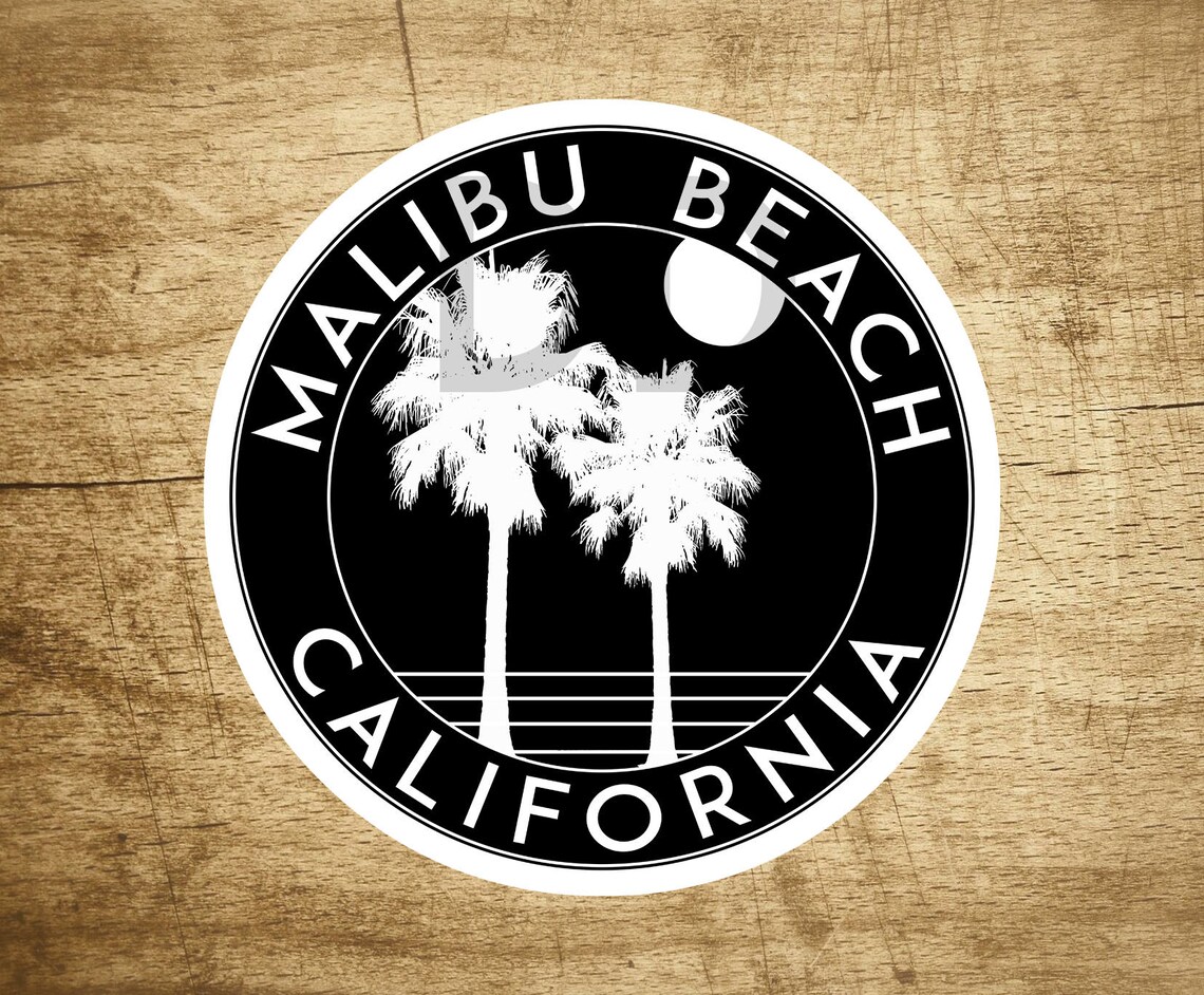 Malibu Beach California Sticker Decal Beach Ocean Surfing | Etsy