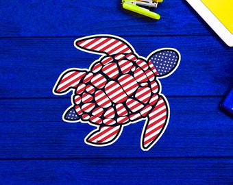 Turtle American Flag - Etsy