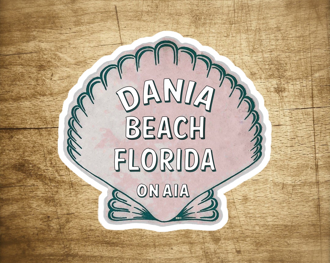 Dania Beach Florida 3" Sticker Decal Shell Vintage Laptop Bumper Truck ...