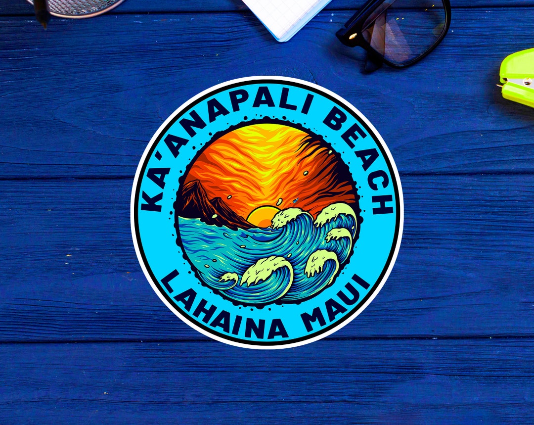Ka'anapali Beach Lahaina Maui Sticker Decal 3" to 5" Vinyl Made in USA ...