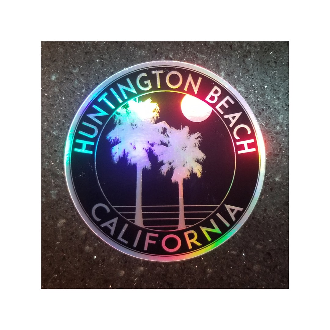 Huntington Beach California Holographic Decal Sticker 3" Surfing ...