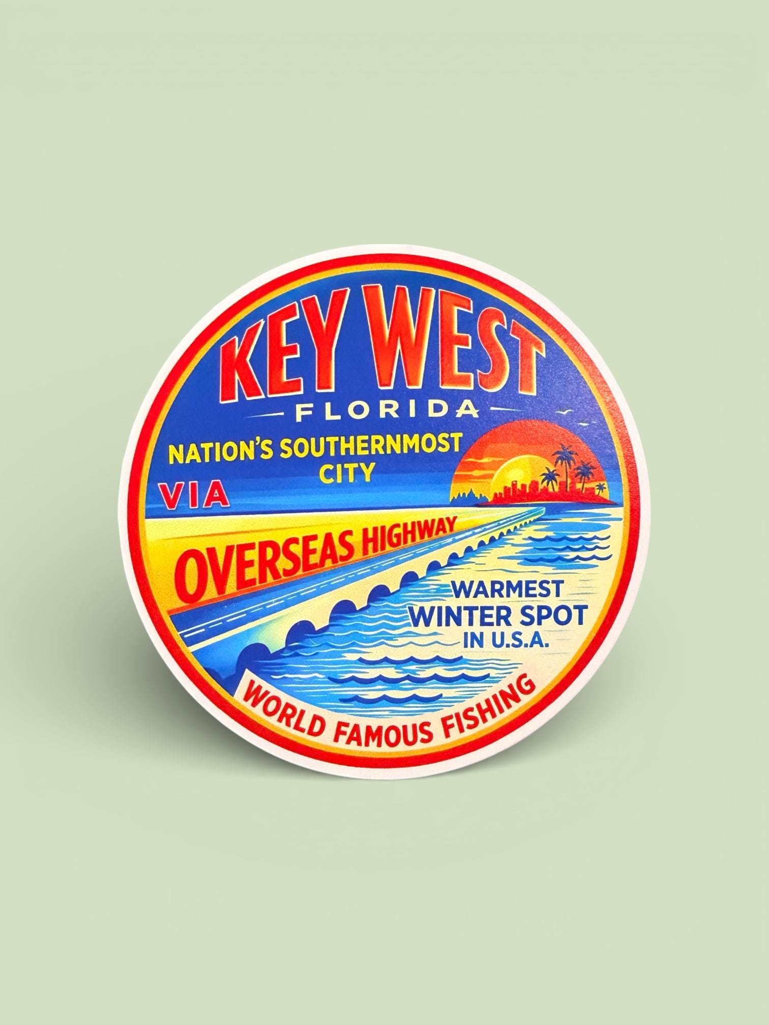 Key West Florida Vintage Travel Sticker 3