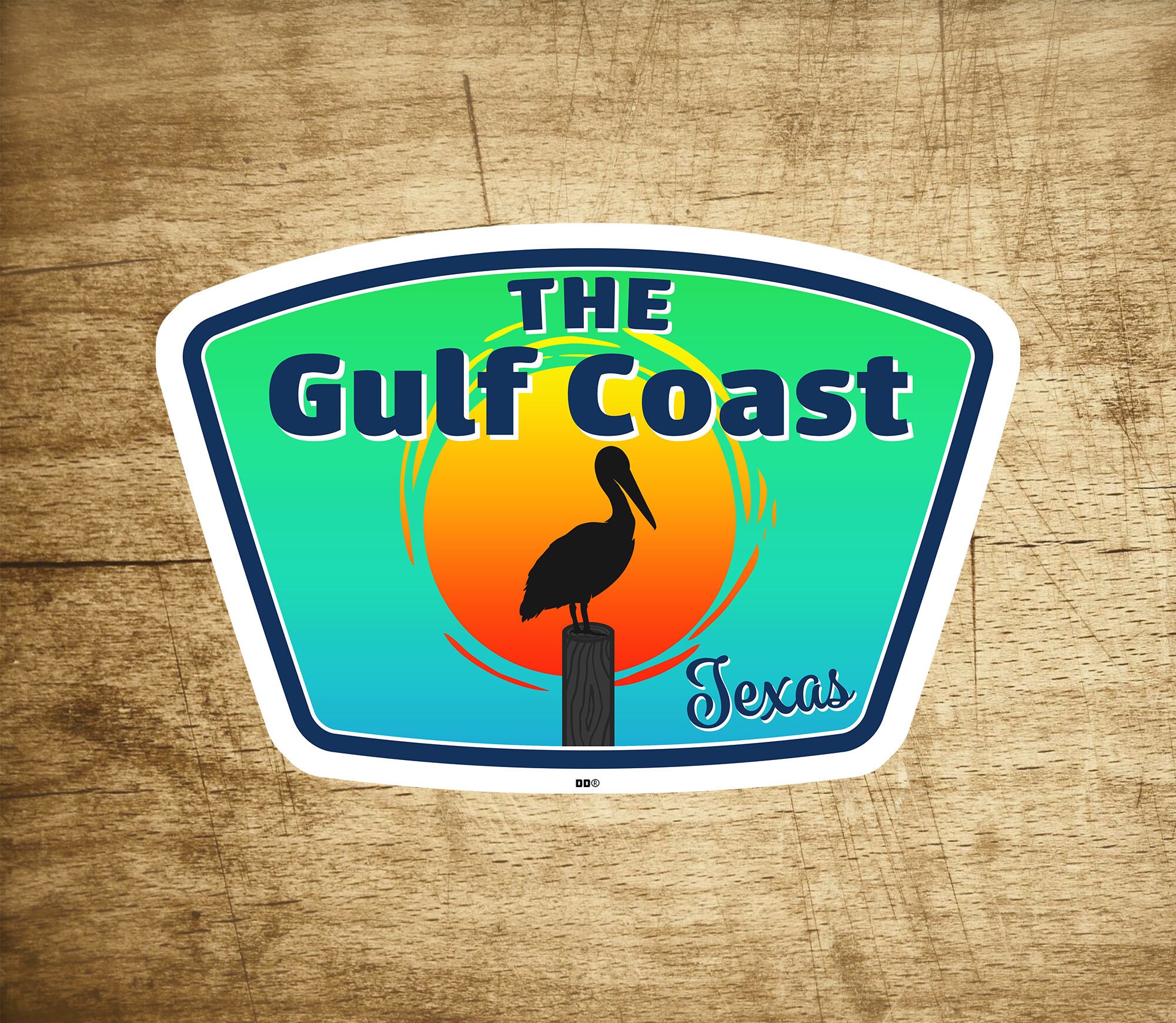The Gulf Coast Decal Sticker Vinyl 3.75" X 2.5" Pelican Texas - Etsy