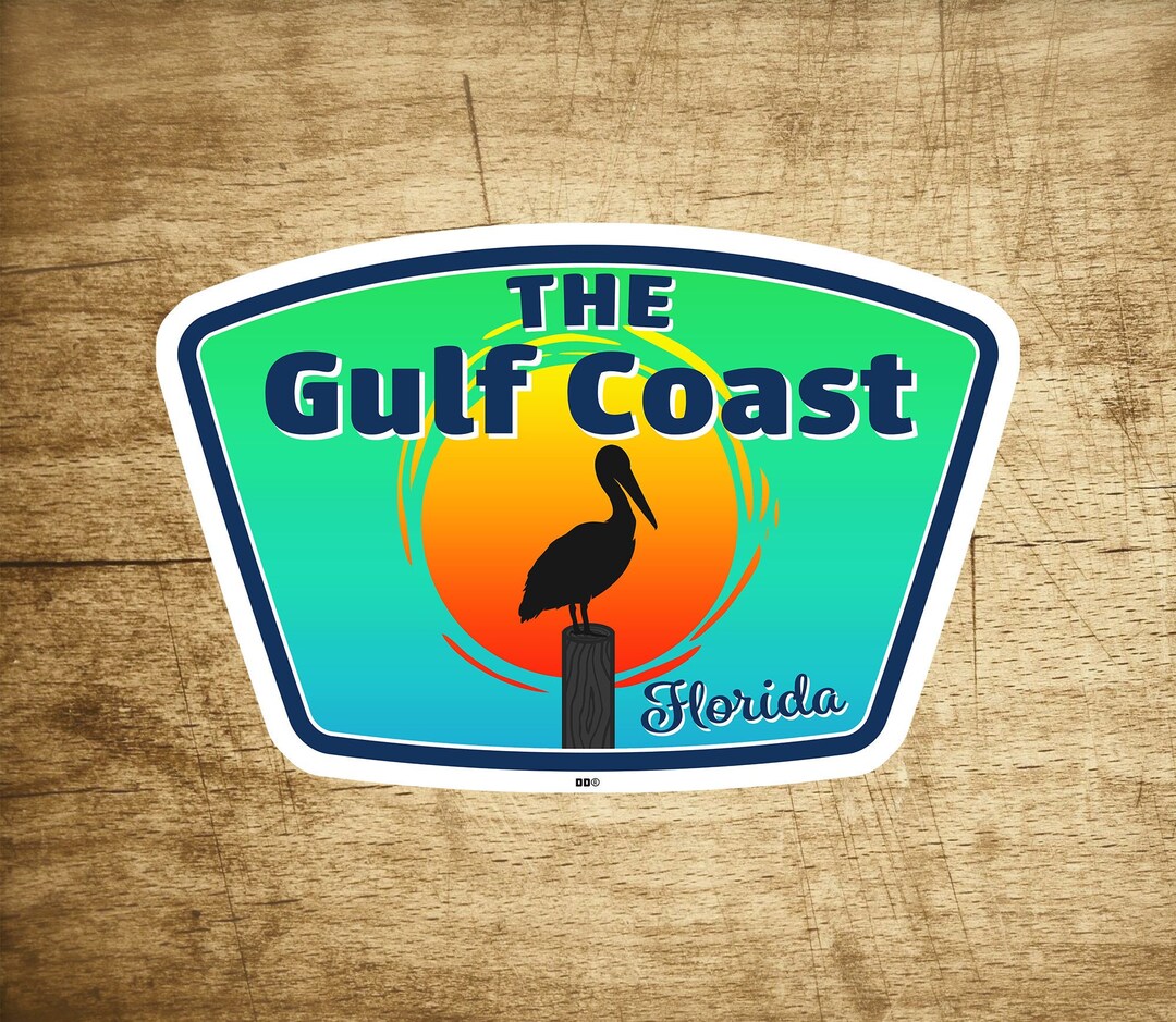 The Gulf Coast Decal Sticker Vinyl 3.75" X 2.5" Pelican Florida - Etsy