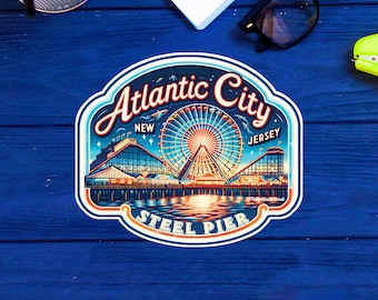 Vintage 1950's Style Steel Pier Atlantic City NJ New Jersey Beach Shore ...