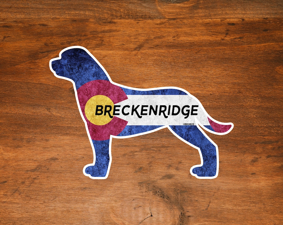 Breckenridge Colorado Dog Skiing Decal Sticker Vinyl Ski Laptop Bumper ...