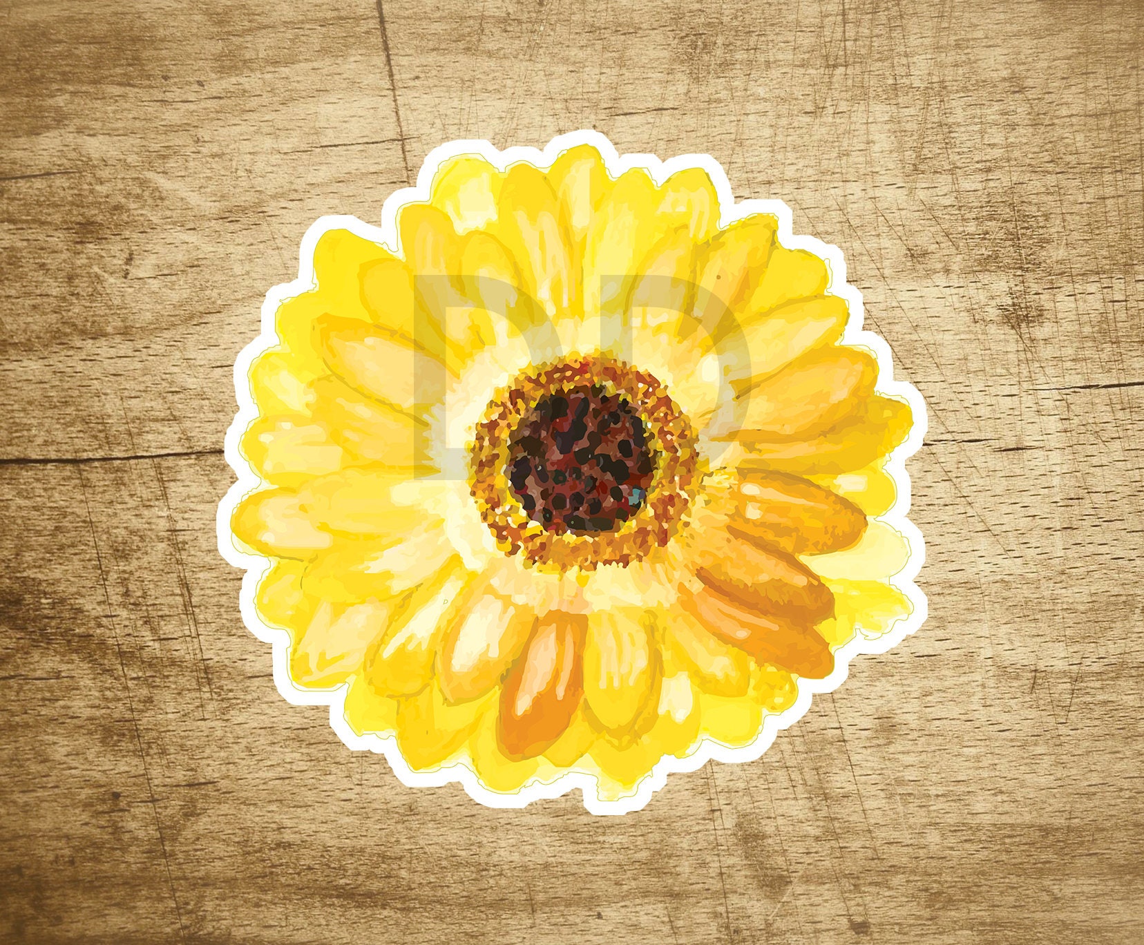 Sunflower Yellow Cute Colorful Flower Sticker Flowers Decal | Etsy