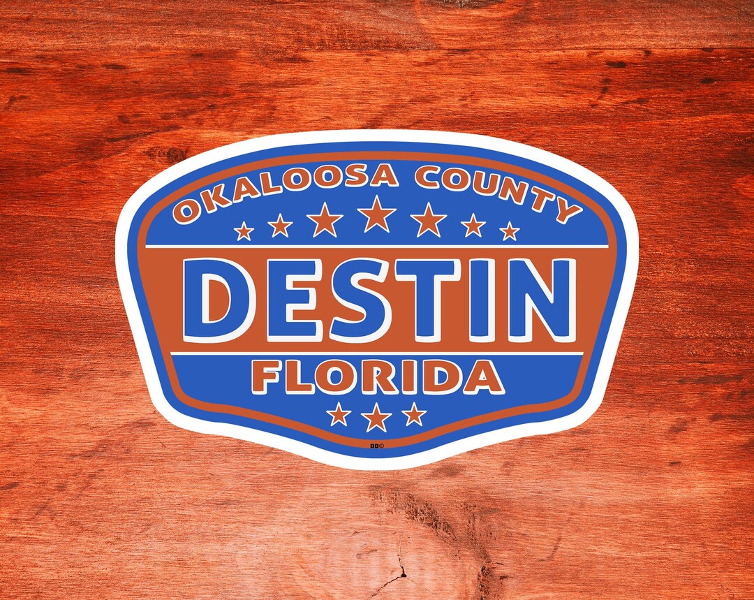 Destin Florida Decal Sticker 3.75" X 2.5" Emerald Coast Okaloosa County ...