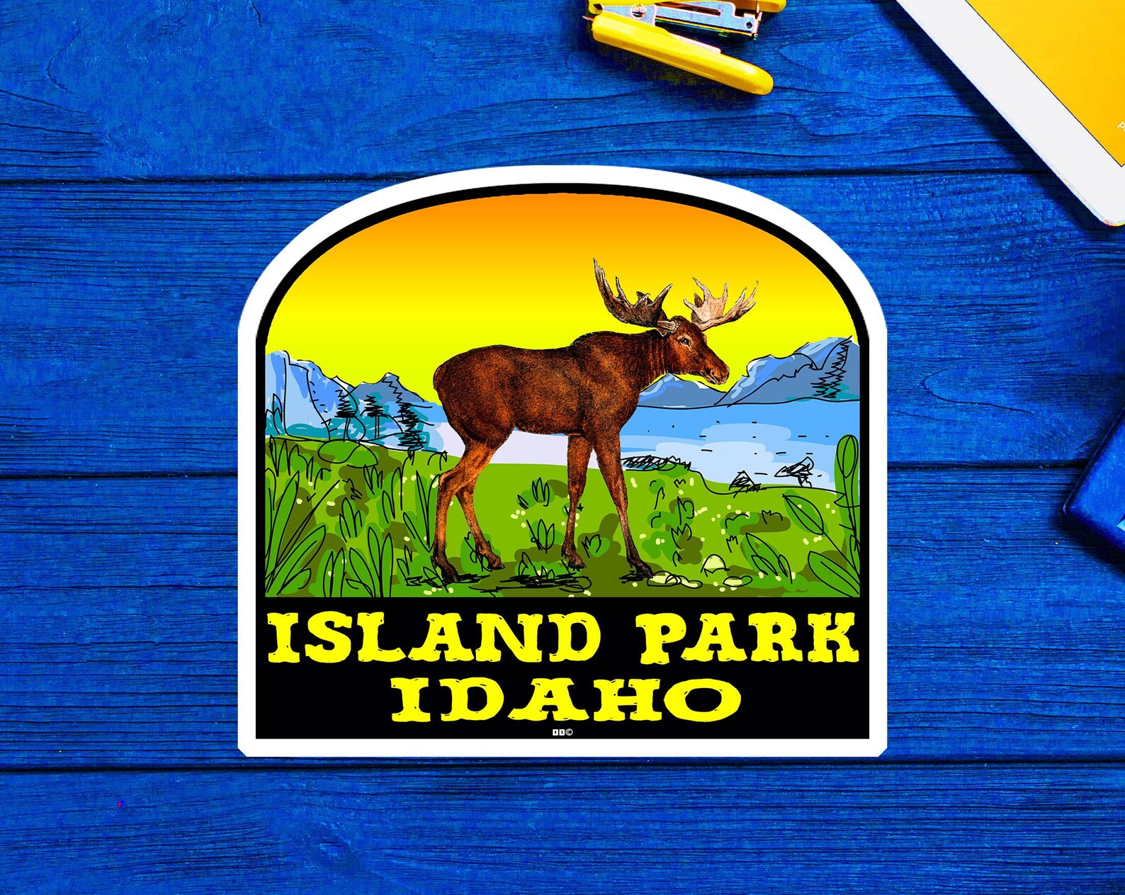 Island Park Idaho Sticker Decal Vinyl 3.2" Moose Yellowstone National ...