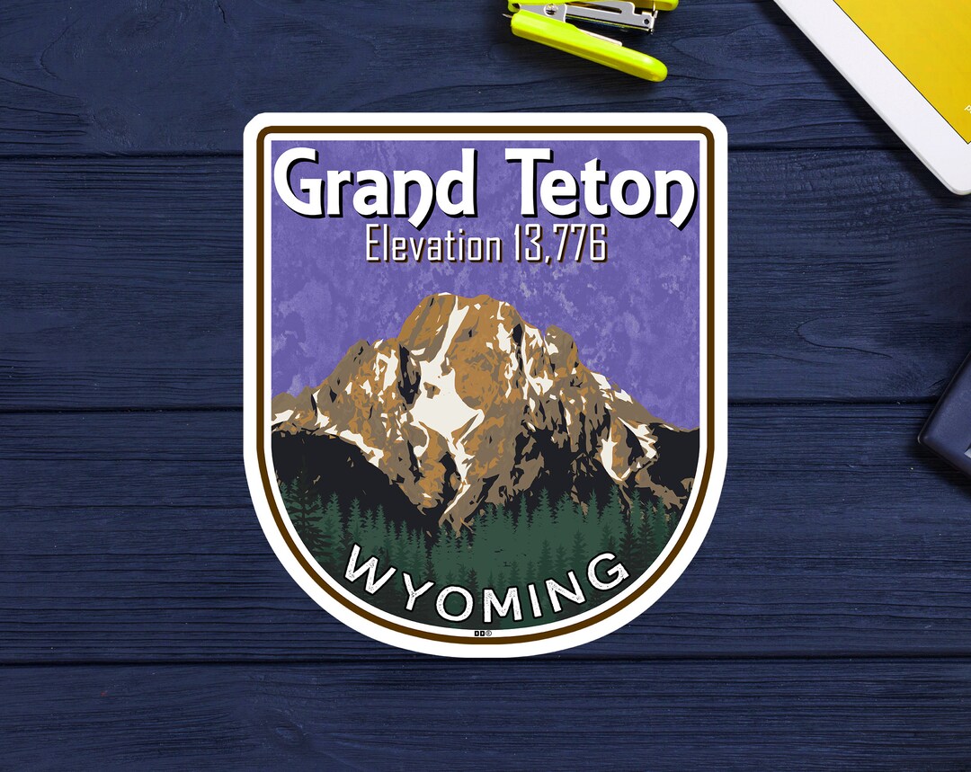 Grand Teton Decal Sticker Wyoming Tetons 2.75" X 3.25" National Park ...