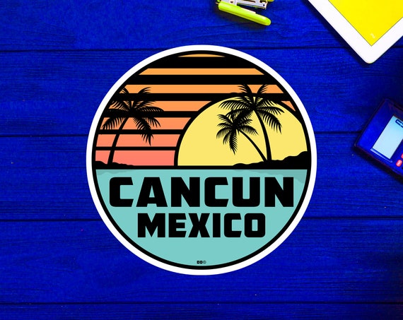 Cancun Mexico Sticker Decal Vinyl Tropical 3 | Etsy