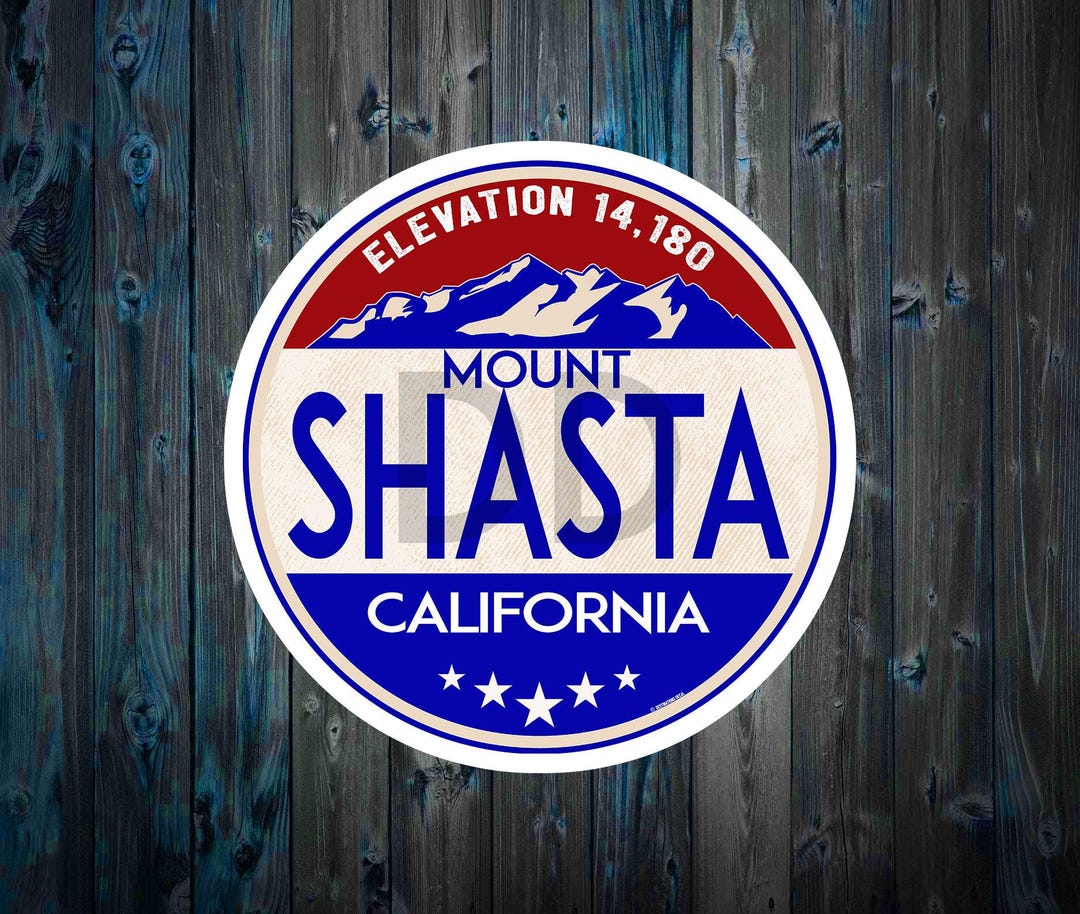 Mount Shasta California Vinyl Sticker Decal 3" X 3" - Etsy