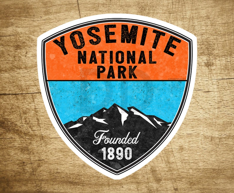 YOSEMITE NATIONAL PARK California Vinyl Sticker Bear Mountain Hiking ...