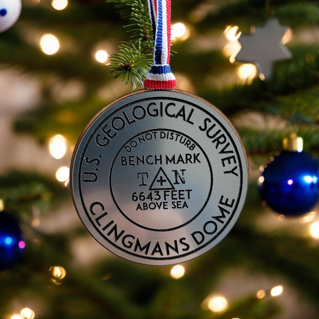 Personalized Benchmark Ornament Christmas Hiking Climbing Bench Mark ...