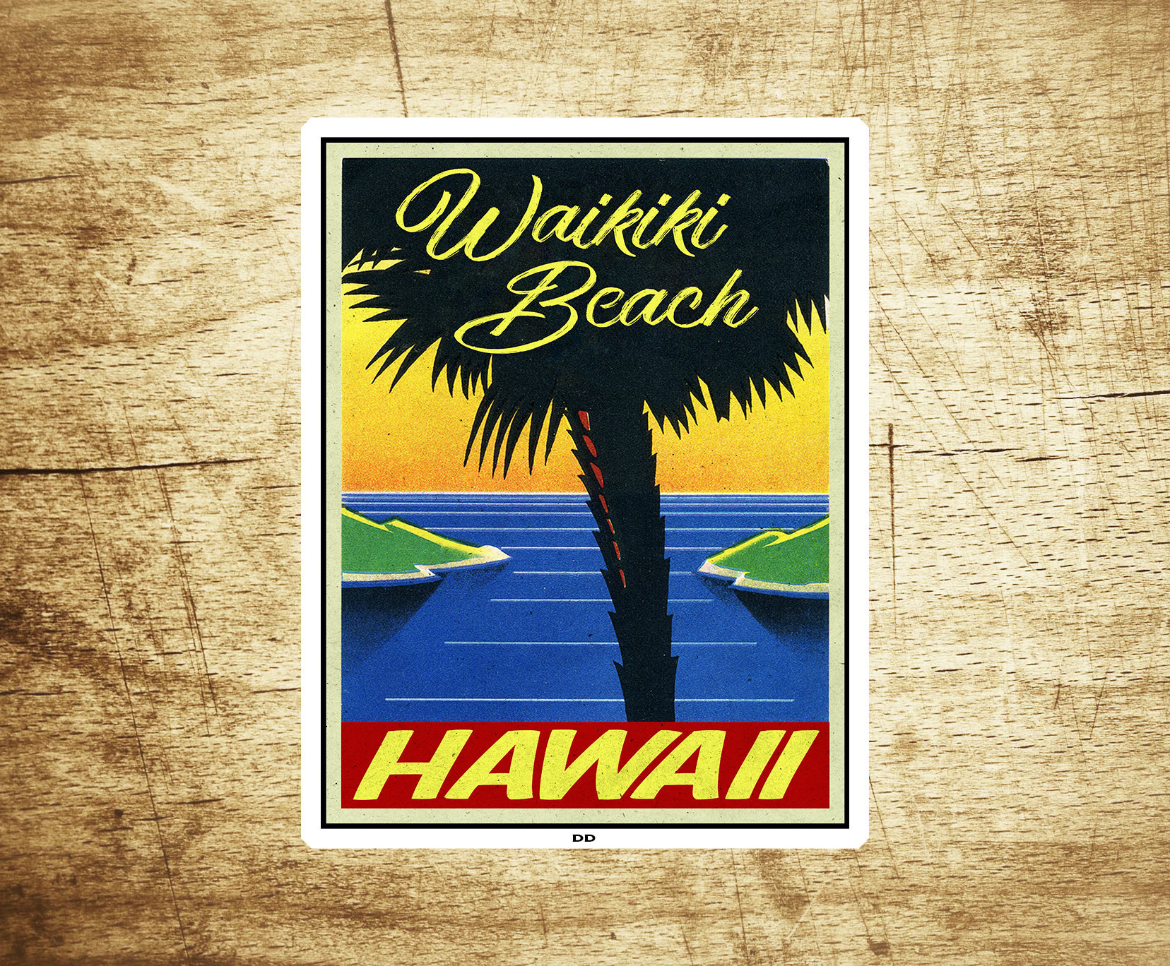 Surf Waikiki Beach Hawaii Decal Sticker 3.6 X 2.75 | Etsy