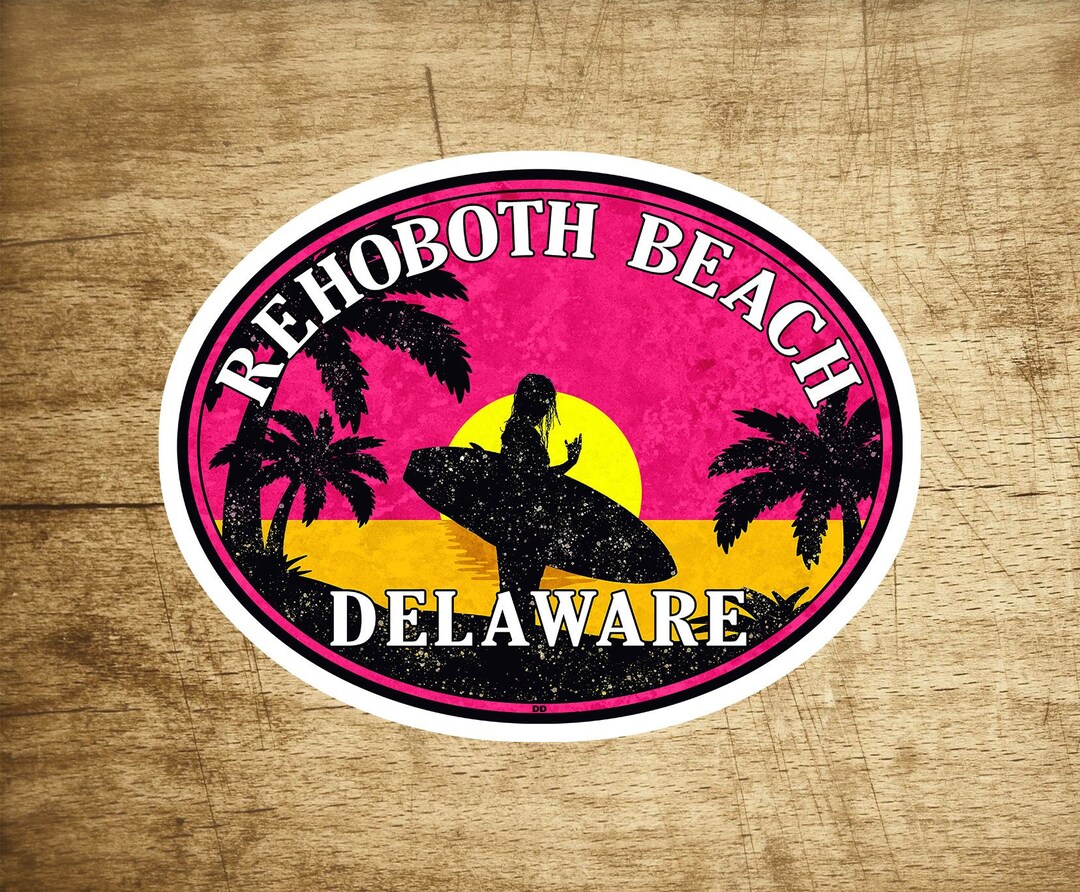Rehoboth Beach Delaware DECAL STICKER Ocean Travel 3.6" X 2.75" - Etsy