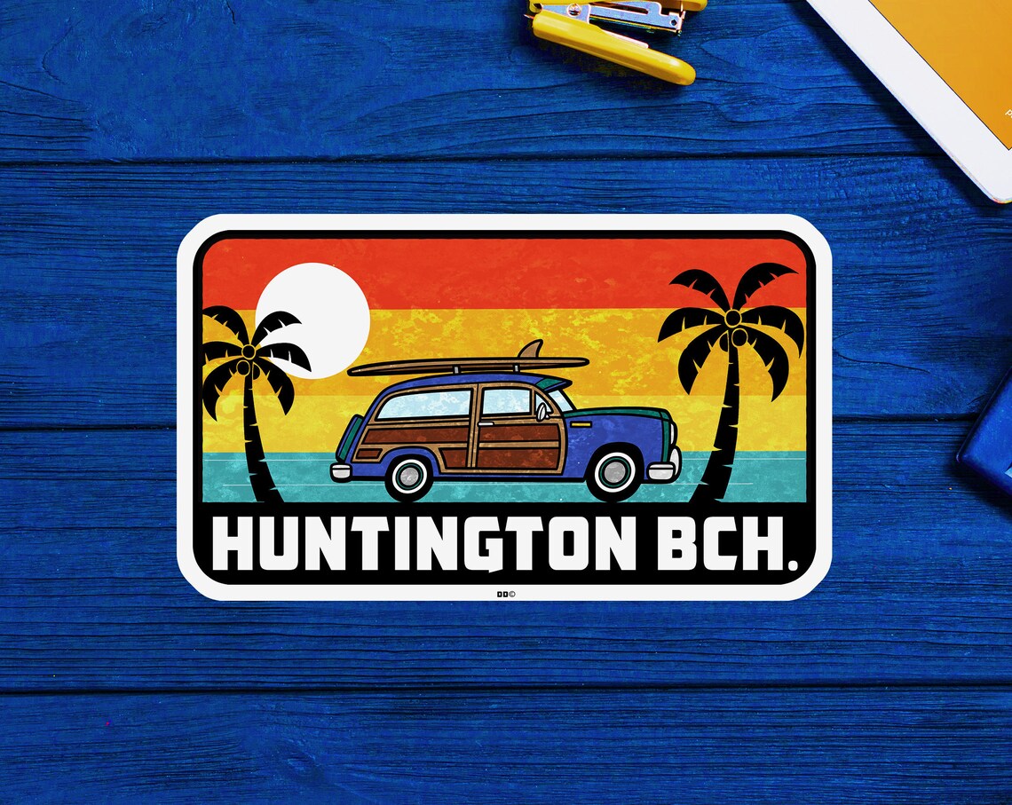 Huntington Beach California Surf Decal Sticker 3.75 - Etsy