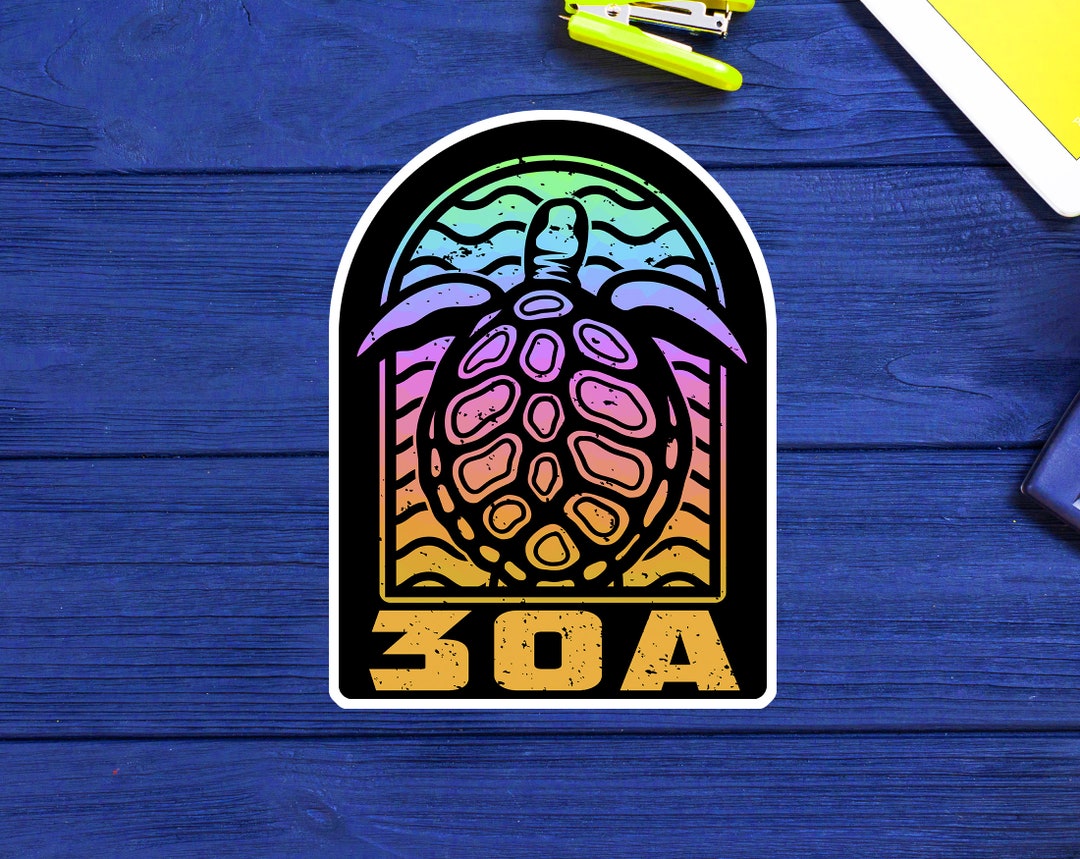 30A Florida Emerald Coast 30 A Beach Decal Sticker Sea Turtle Destin 3. ...