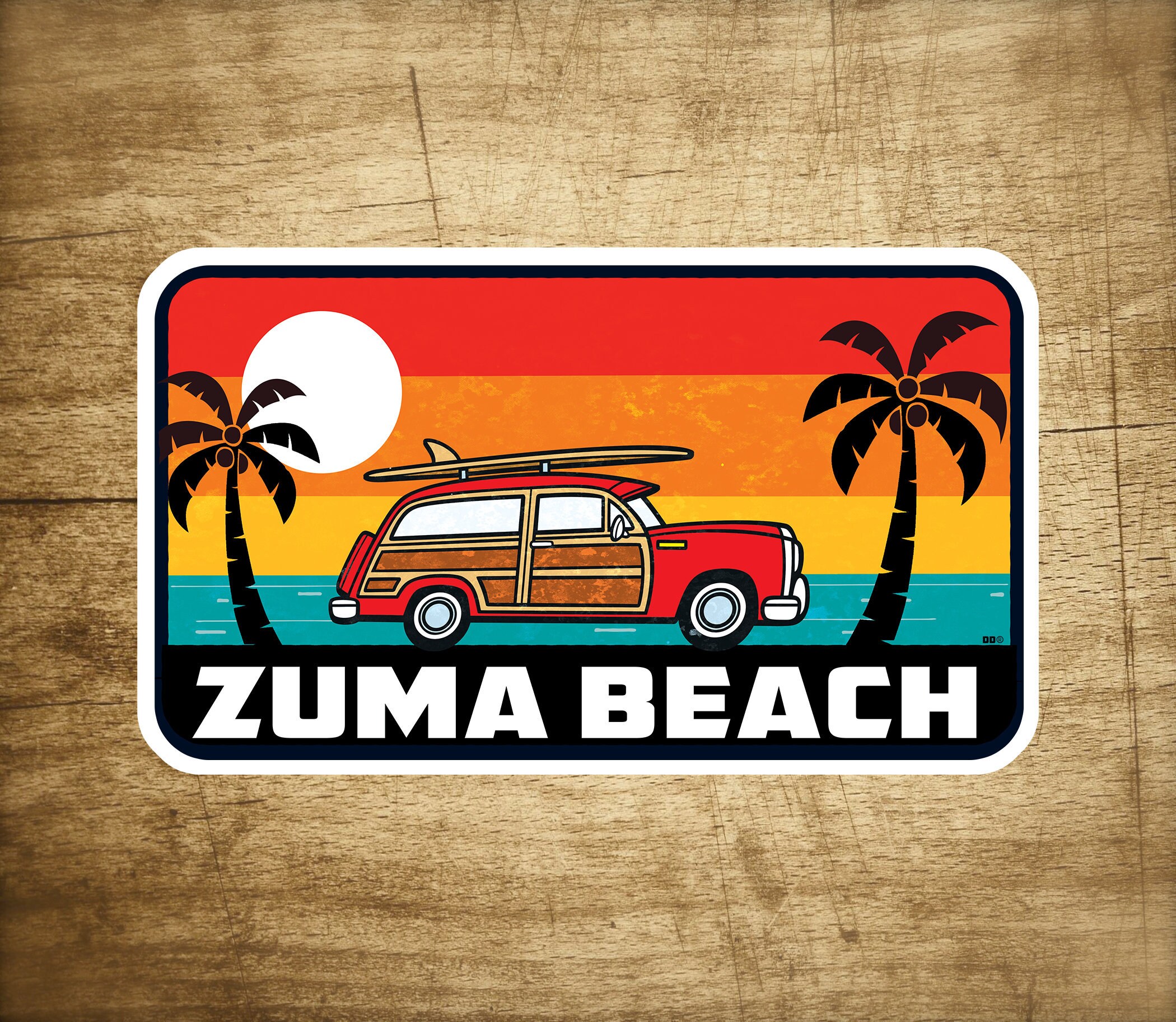 Zuma Beach California Decal Sticker 3.75" X 2.25" Surf Malibu Surfing ...