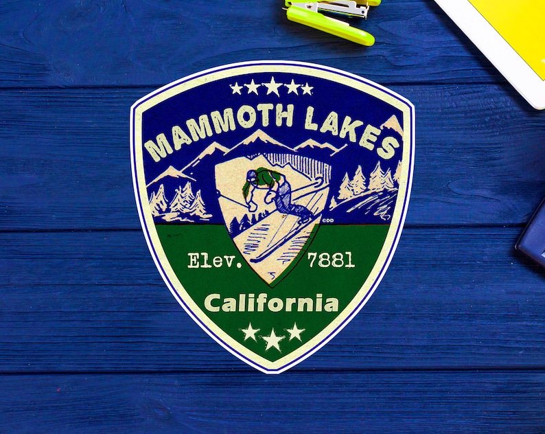 Ski Mammoth Lakes Mountain Decal Sticker 3.25" California Skiing Vinyl ...