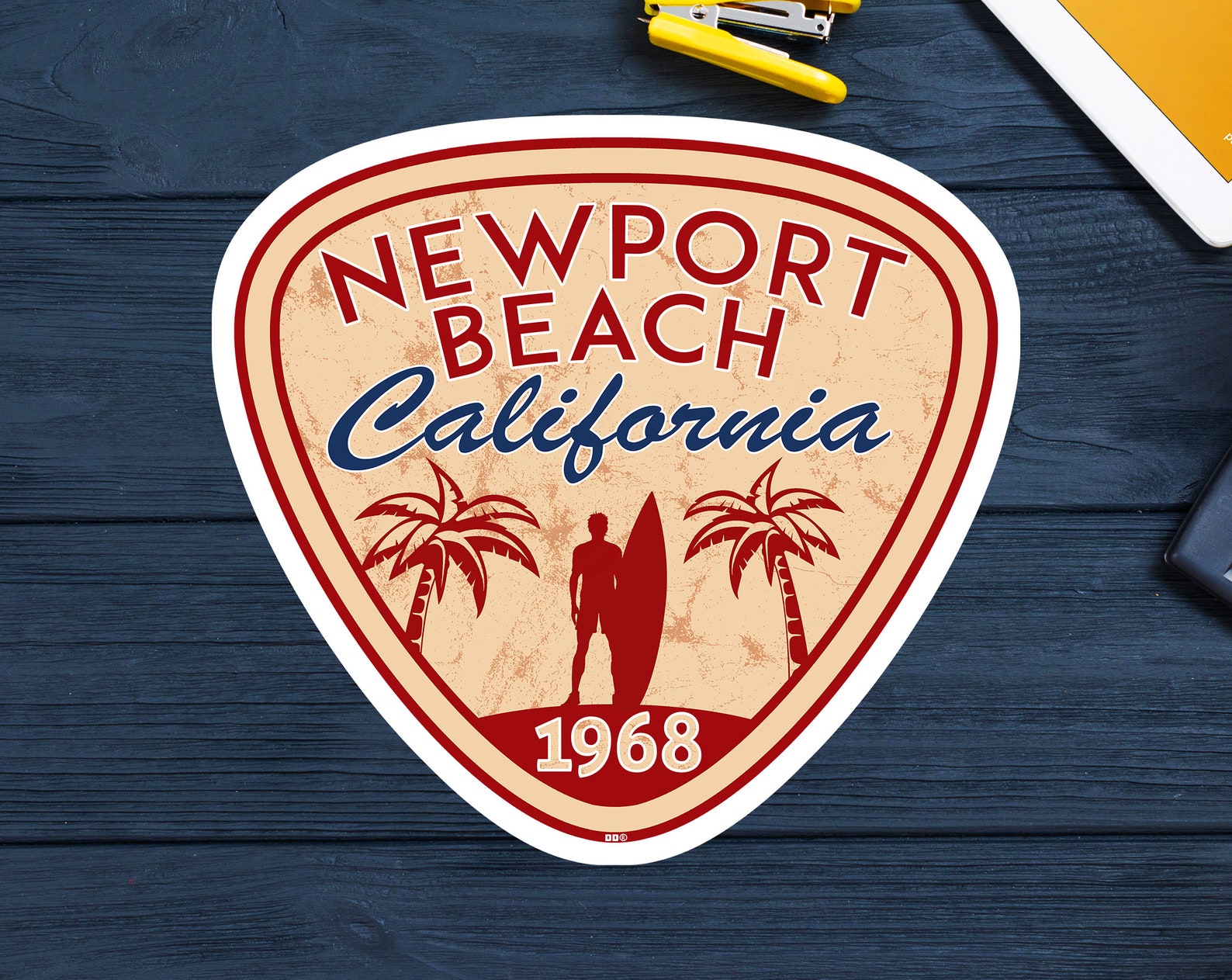 Newport Beach California Sticker Decal Beach Ocean Surfing | Etsy