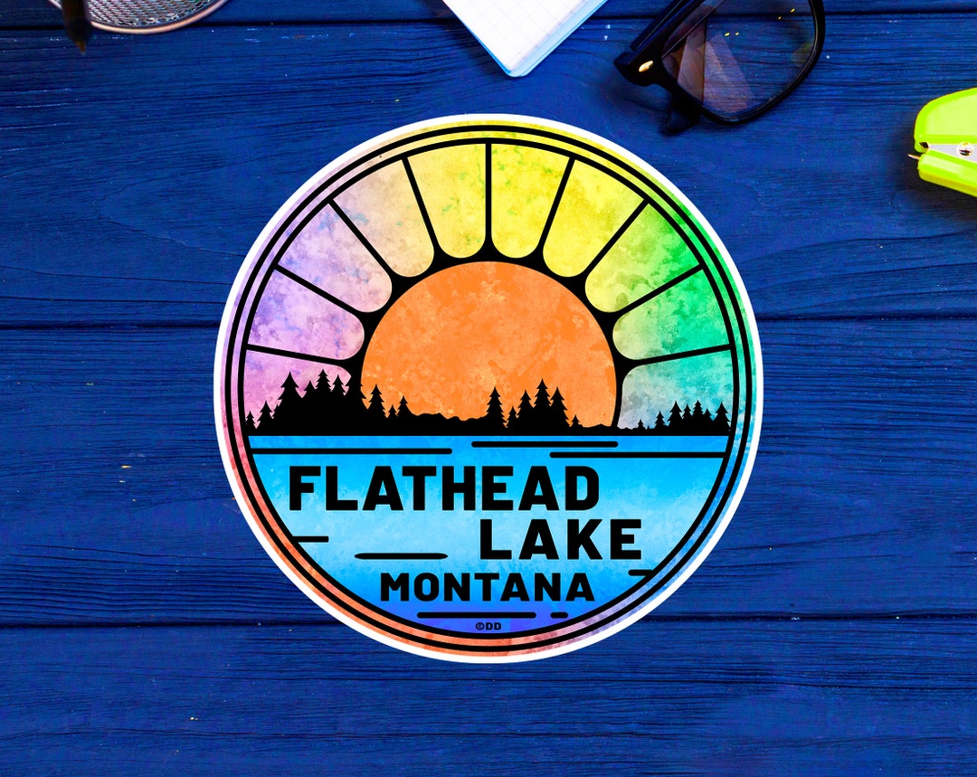 Flathead Lake Montana Sticker 3" to 5" Vinyl Decal Indoor Outdoor ...