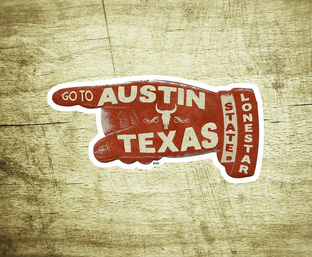 Austin Texas Vintage Travel Sticker Decal 3 7/8" Lonestar Laptop Bumper ...