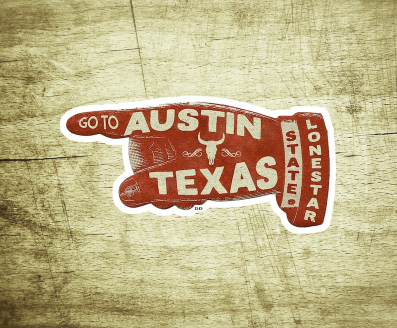 Austin Texas Vintage Travel Sticker Decal 3 7/8 Lonestar - Etsy