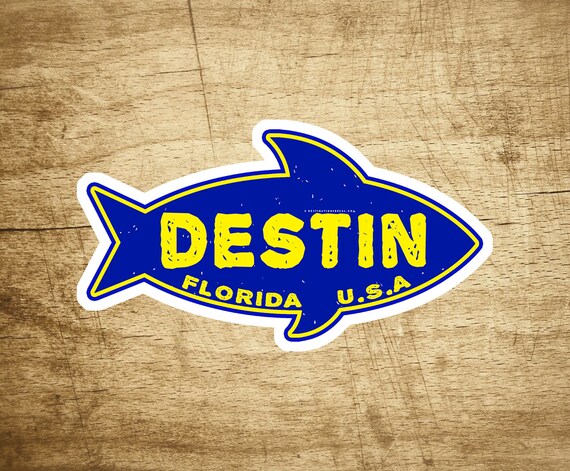 Destin Florida Fish Decal Sticker 3.9 X 2 | Etsy