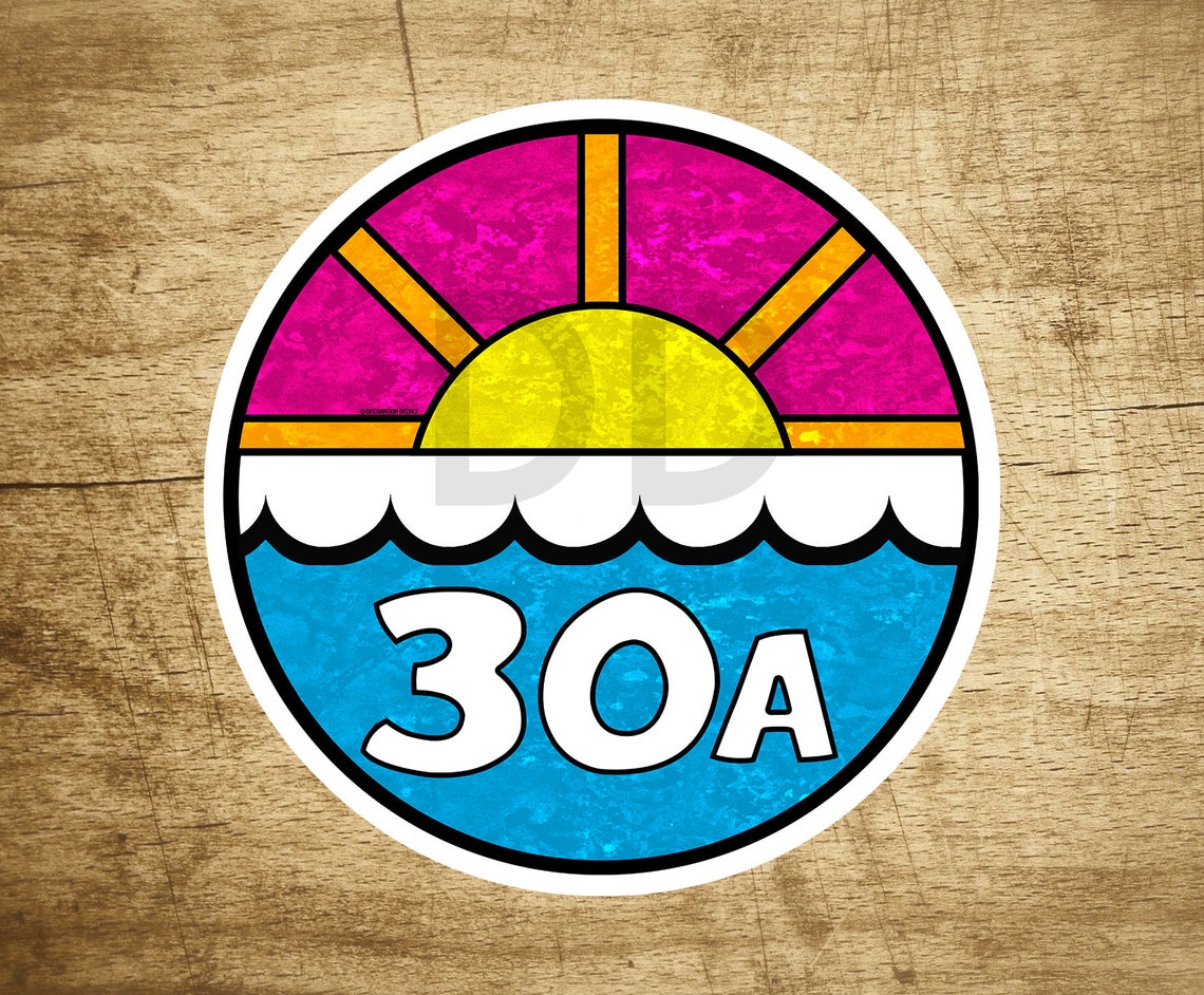 3.5 30A Florida Emerald Coast 30 A Beach Decal Sticker - Etsy