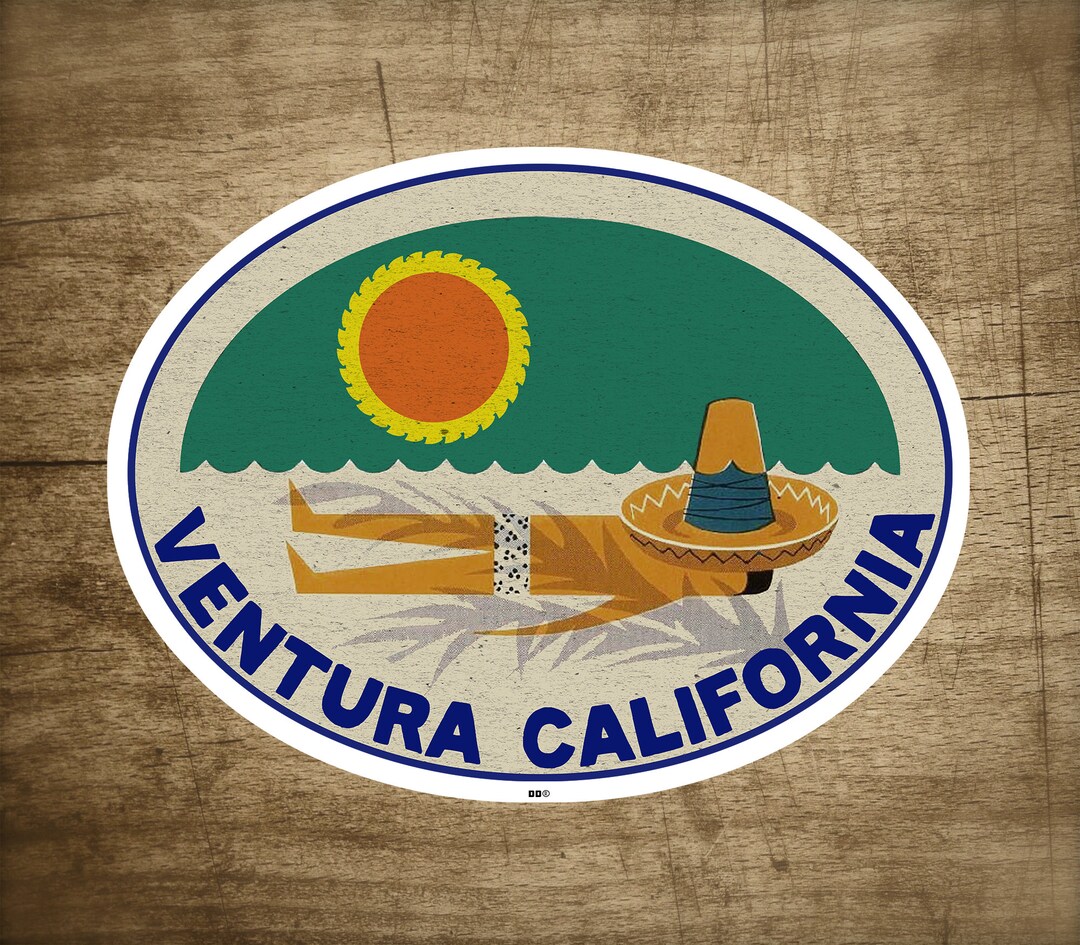 Ventura California Vintage Travel Sticker Decal 3.75" Laptop Bumper - Etsy