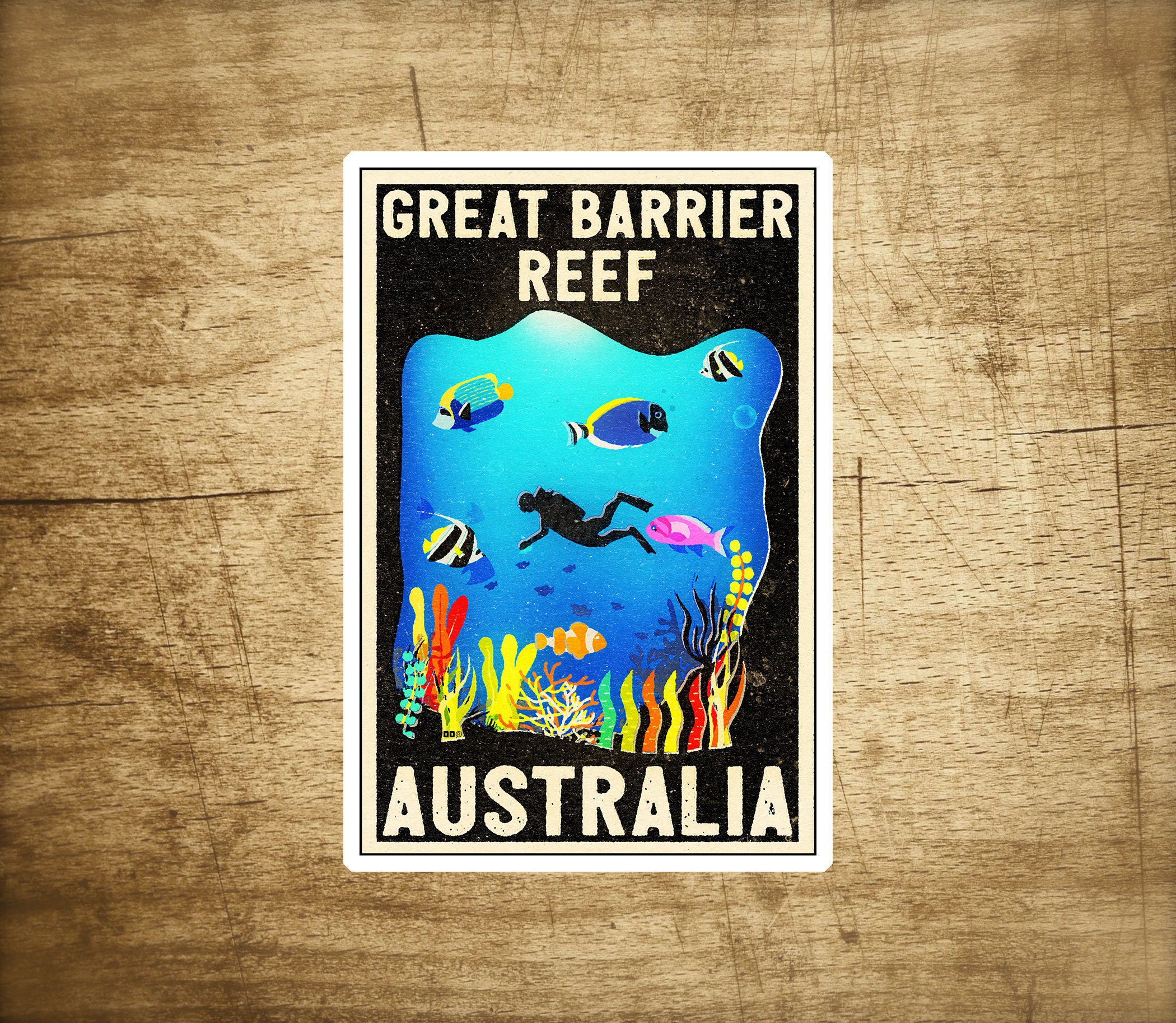 Great Barrier Reef Decal Sticker 3.75" X 2.5" Australia SCUBA Distress ...