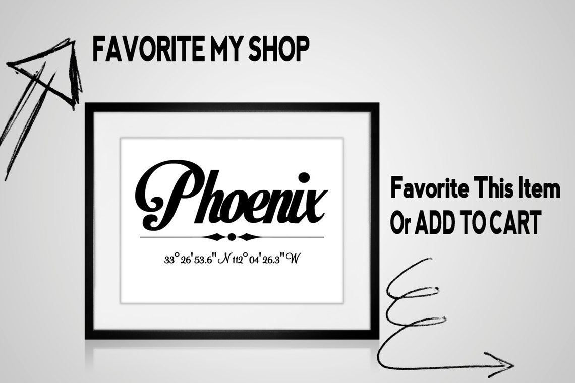 PRINTABLE PHOENIX ARIZONA Typography Art Print 8 X | Etsy