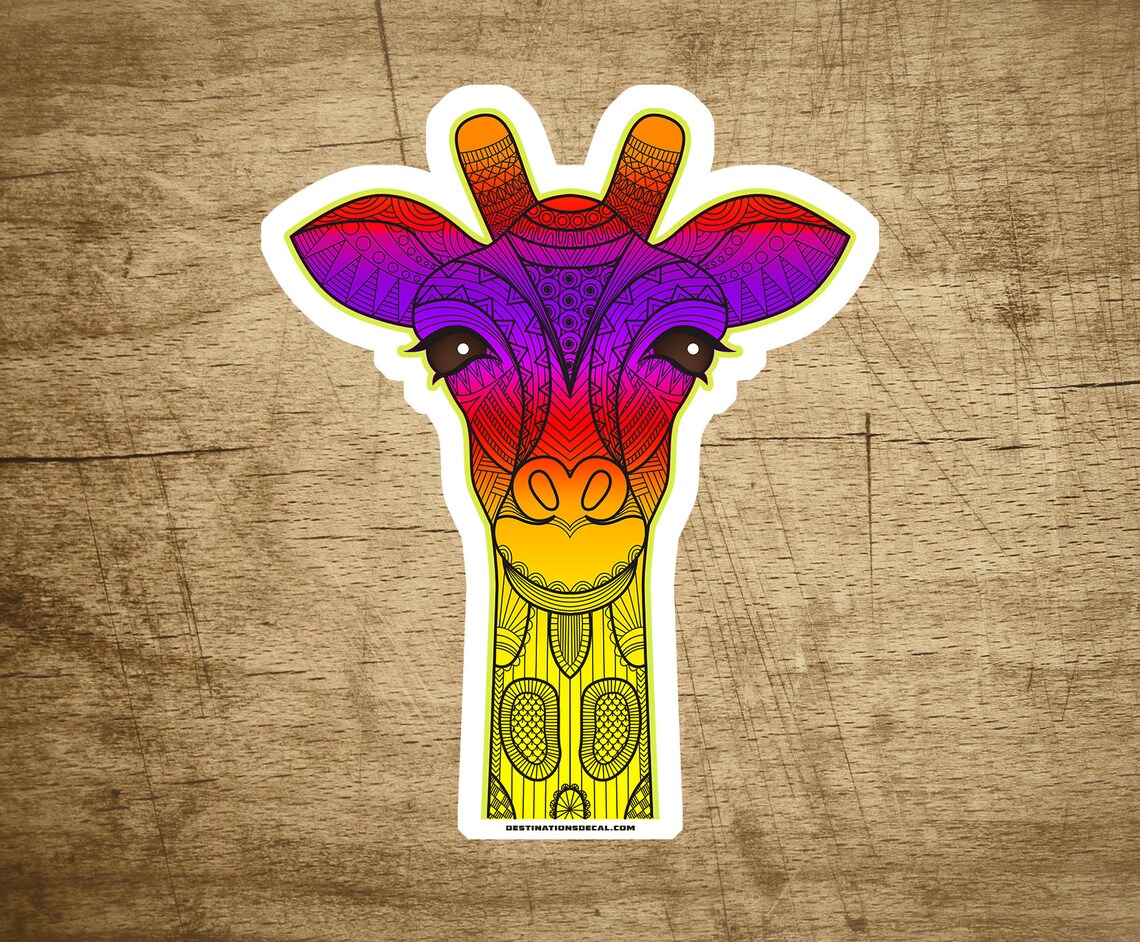 Giraffe Decal Sticker 3.5 X 2.75 Laptop Car Bumper - Etsy