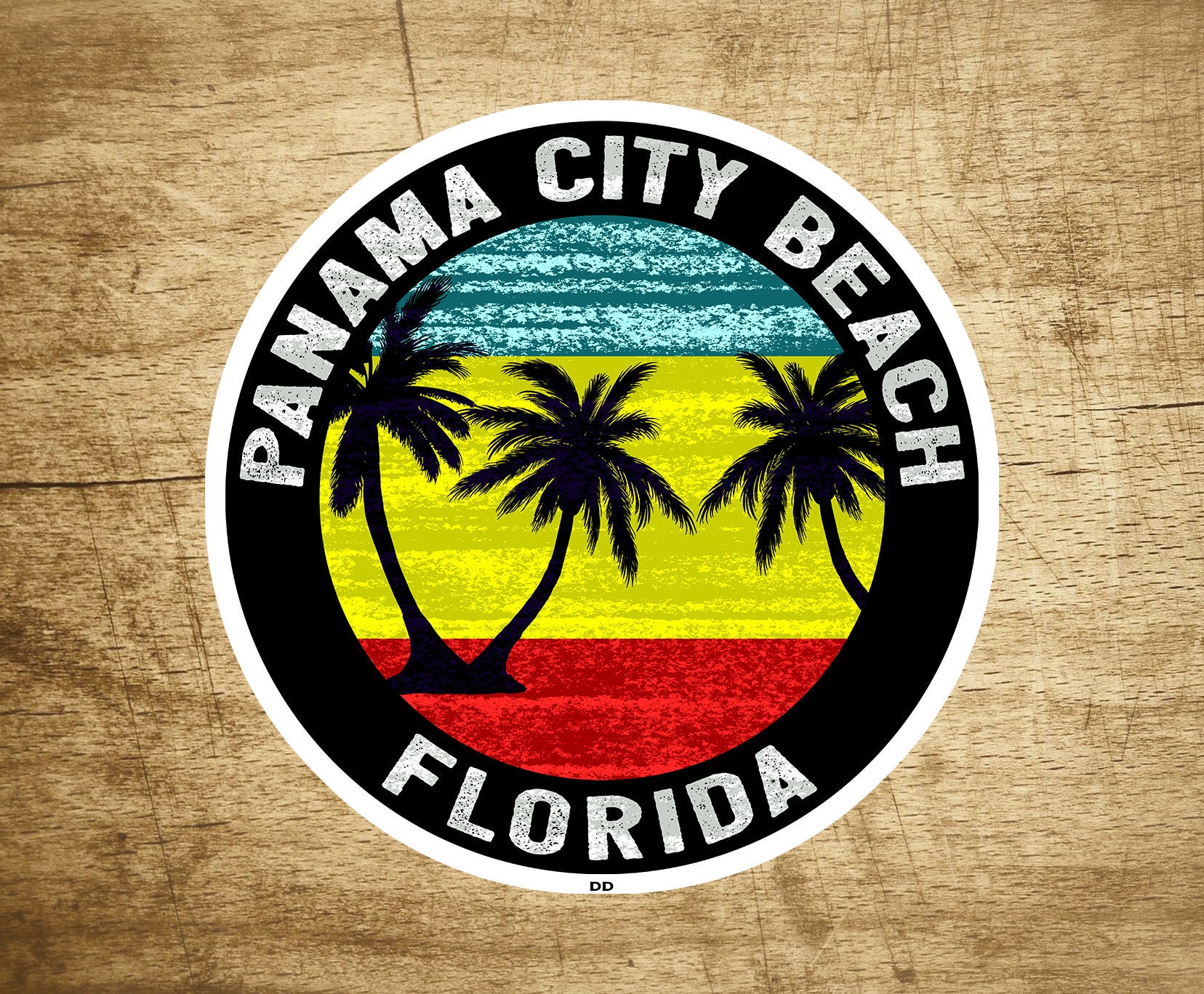 Panama City Beach Florida Vacation Ocean Palm Tree Sticker Decal 3" - Etsy