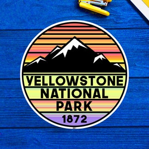 Yellowstone National Park Wyoming Decal Sticker Vinyl Mountains 3" - Etsy